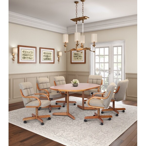 Furniture of America Dice Rustic Oak 90-inch Expandable Dining Table ...